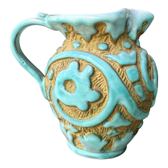 Italy | Art | Vintage Small Italian Sgraffito Art Pottery Blue Teal ...